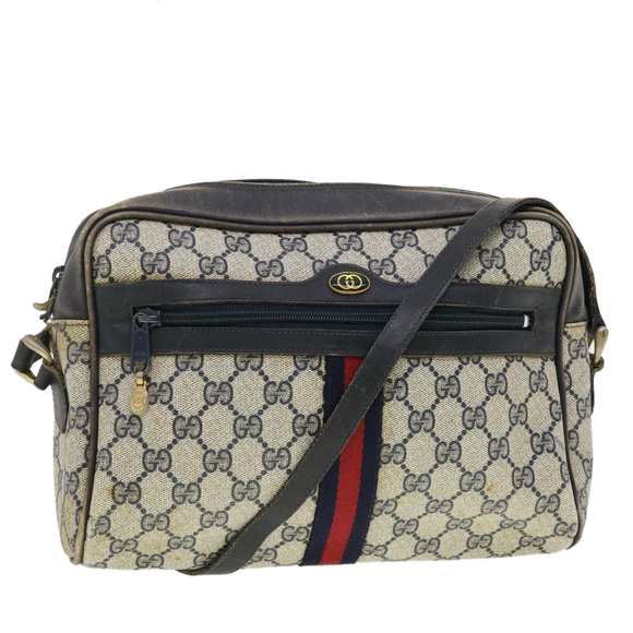 Gucci | Bags | Gucci Gg Canvas Sherry Line Shoulder Bag Pvc Leather ...